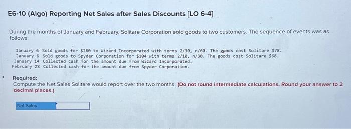 Solved E6-5 (Algo) Inferring Missing Amounts Based on Income | Chegg.com