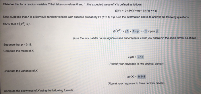 Solved Observe that for a random variable Y that takes on | Chegg.com