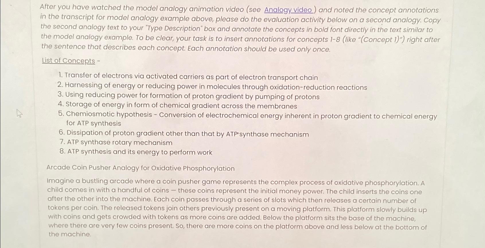 Solved After you have watched the model analogy animation | Chegg.com
