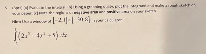Solved 5. (8pts) (a) Evaluate the integral. (b) Using a | Chegg.com