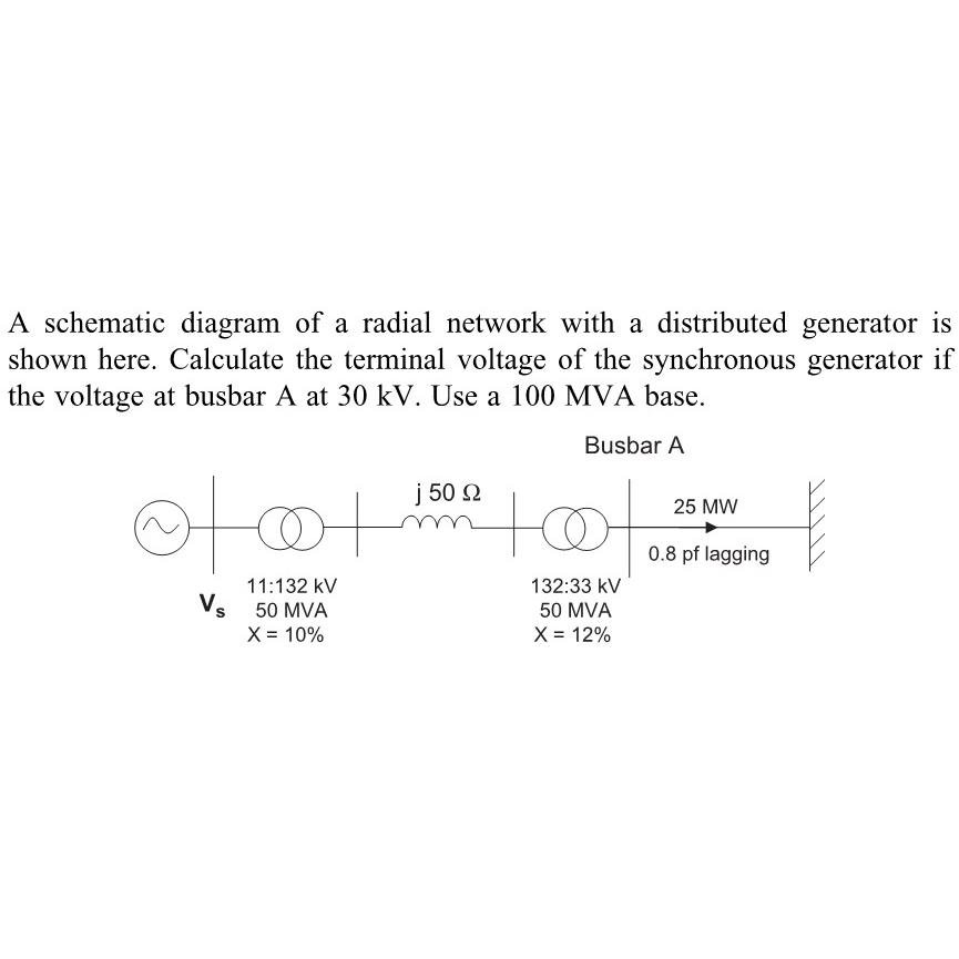 Solved A schematic diagram of a radial network with a | Chegg.com