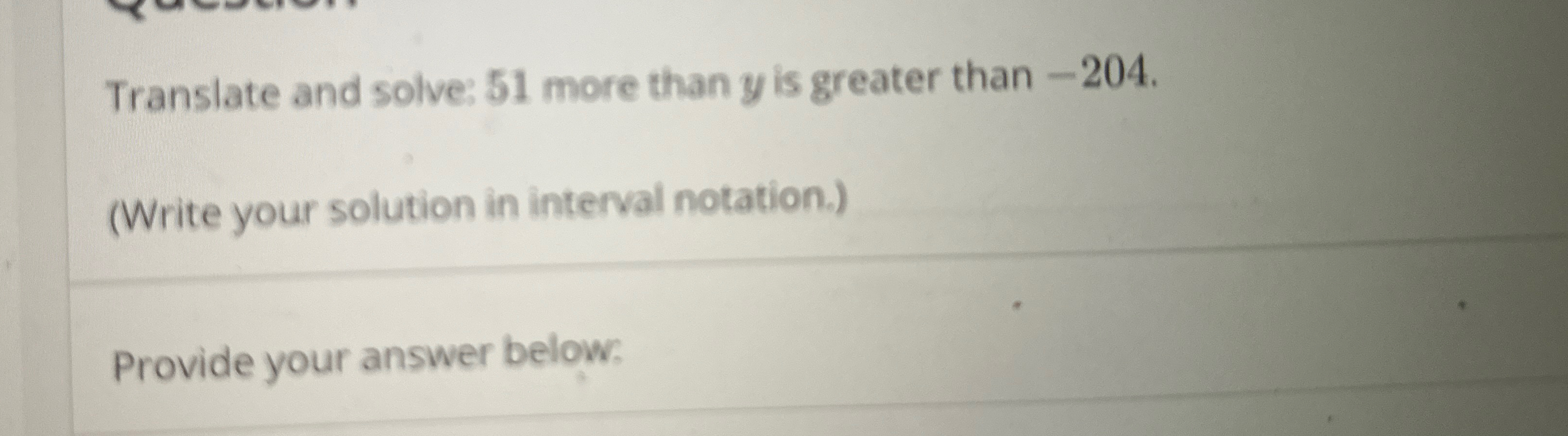 Solved Translate and solve; 51 ﻿more than y ﻿is greater than | Chegg.com