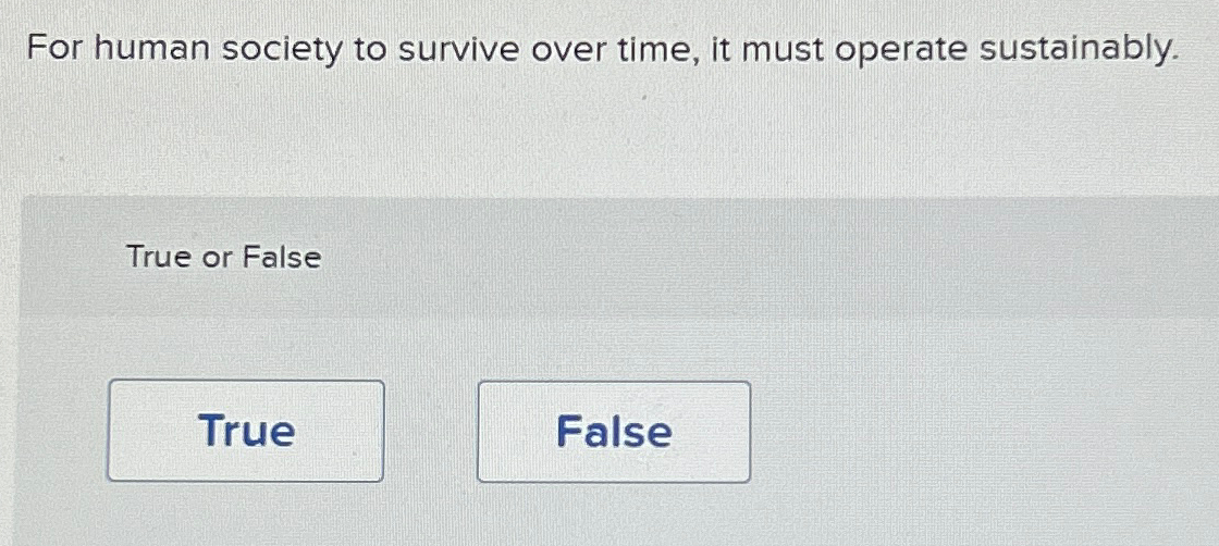 Solved For human society to survive over time, it must | Chegg.com