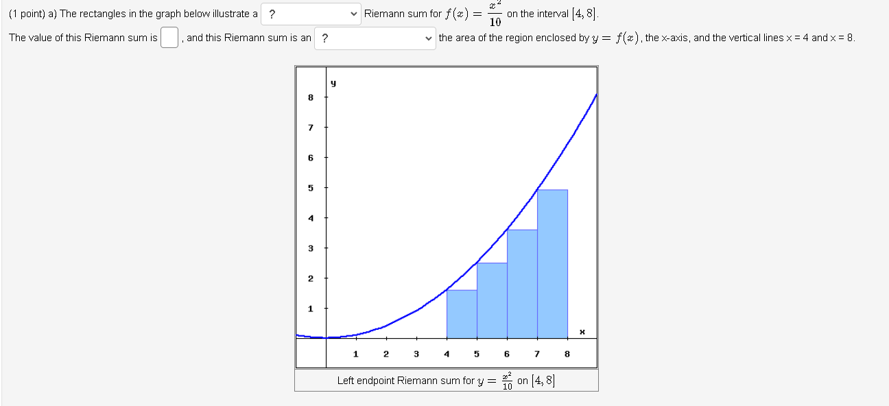 Solved (1 ﻿point) ﻿a) ﻿The rectangles in the graph below | Chegg.com