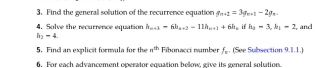 Solved 3. Find the general solution of the recurrence | Chegg.com