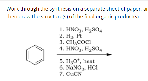 Solved Work through the synthesis on a separate sheet of | Chegg.com