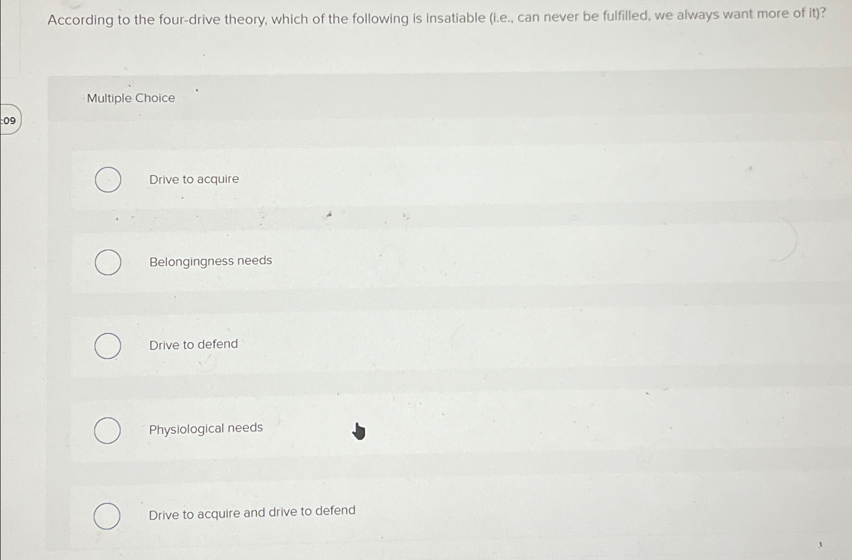Solved According to the four-drive theory, which of the | Chegg.com