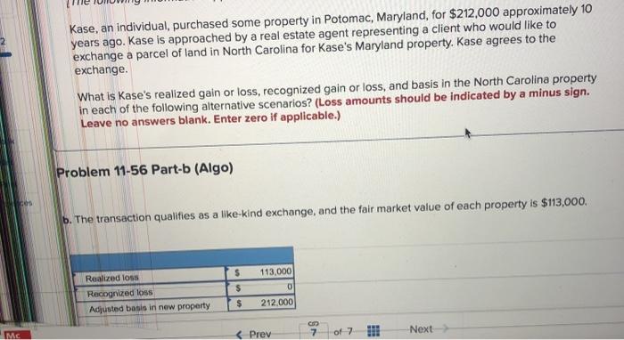 Solved Kase, an individual, purchased some property in | Chegg.com