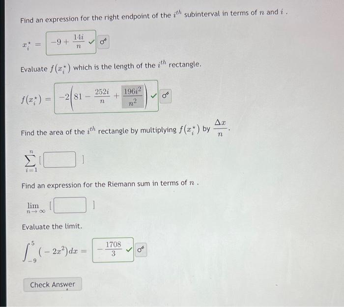 Solved Given the function f(x)=−2x2, use Riemann sums to | Chegg.com