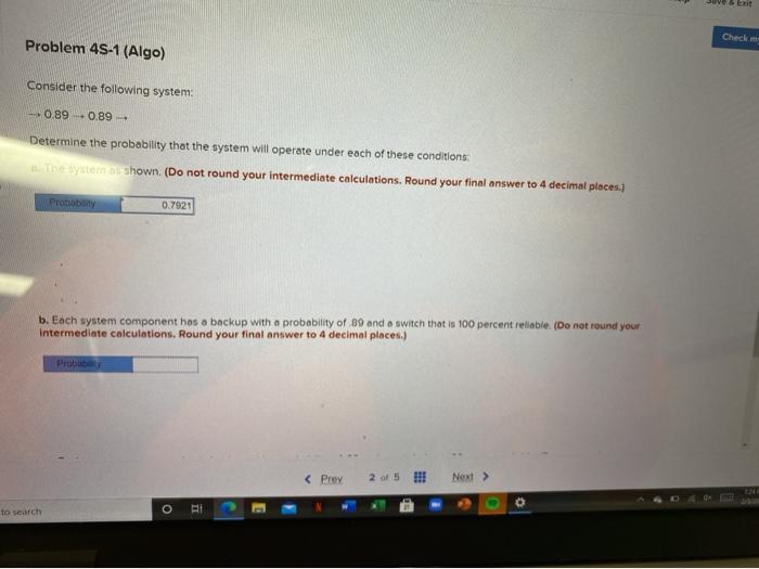 Solved Ett Check Problem 4S-1 (Algo) Consider the following | Chegg.com