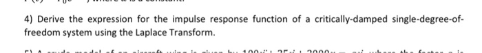 Solved U O DOT 4) Derive the expression for the impulse | Chegg.com