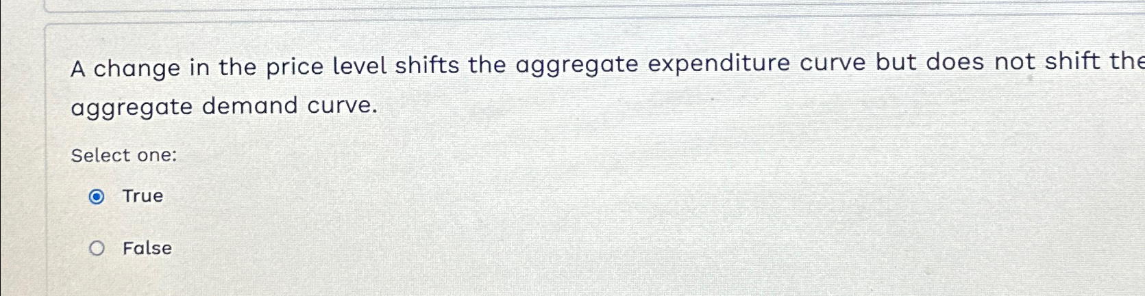 Solved A change in the price level shifts the aggregate | Chegg.com