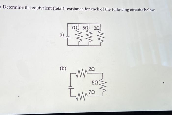 Solved O Determine the equivalent (total) resistance for | Chegg.com