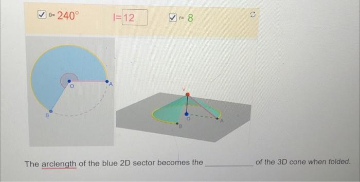 Solved The arclength of the 2D sector becomes the | Chegg.com