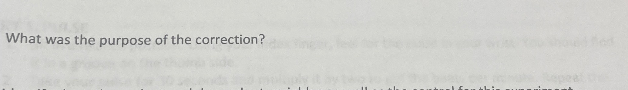 Solved What was the purpose of the correction? | Chegg.com