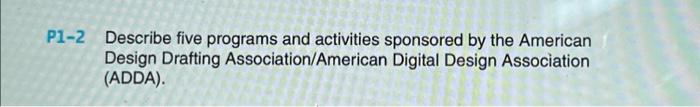 Solved -2 Describe five programs and activities sponsored by | Chegg.com