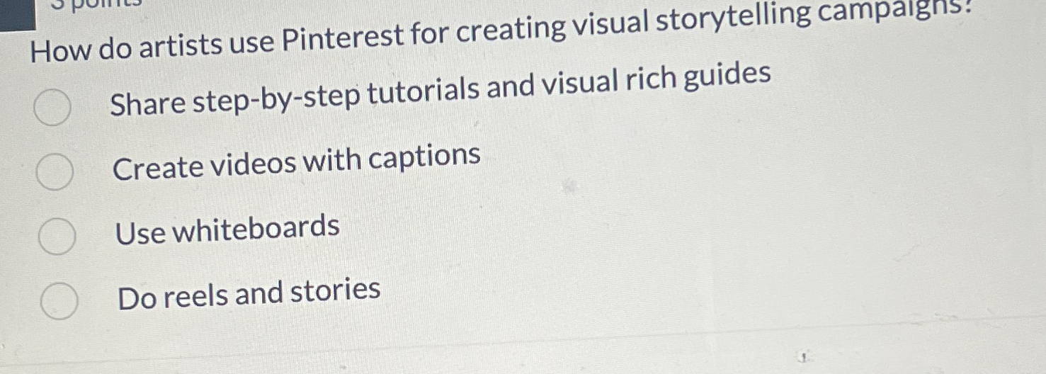 Solved How do artists use Pinterest for creating visual | Chegg.com