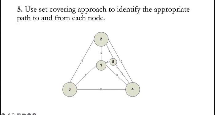 Solved 5. Use set covering approach to identify the | Chegg.com