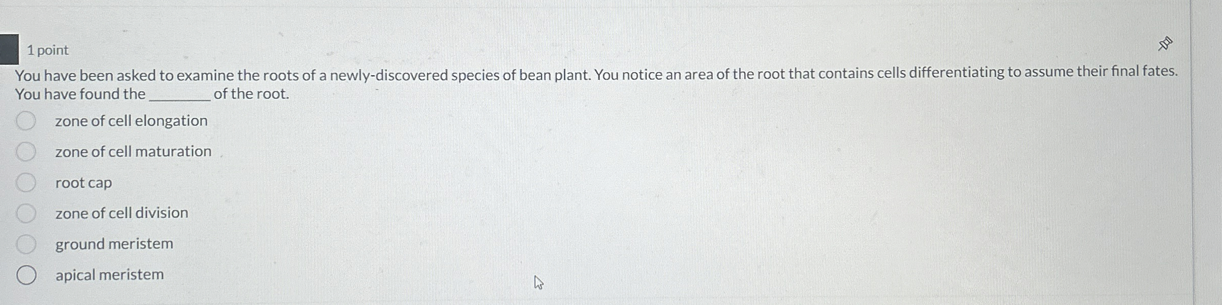 Solved 1 ﻿pointYou have been asked to examine the roots of a | Chegg.com