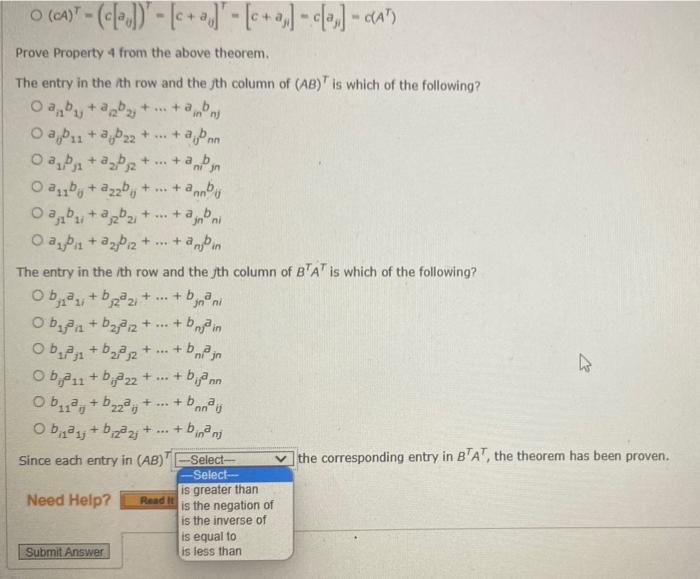 Solved Consider the following theorem. Properties of | Chegg.com