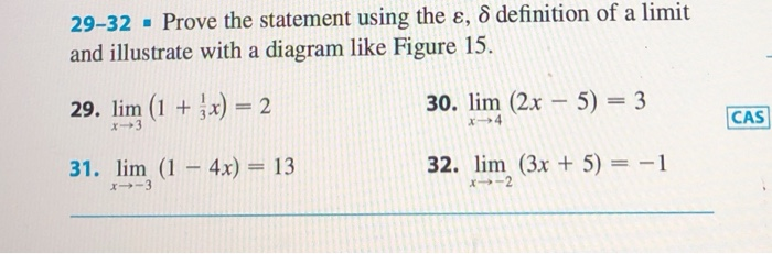 Solved 29-32 - Prove the statement using the ε, 8 definition | Chegg.com