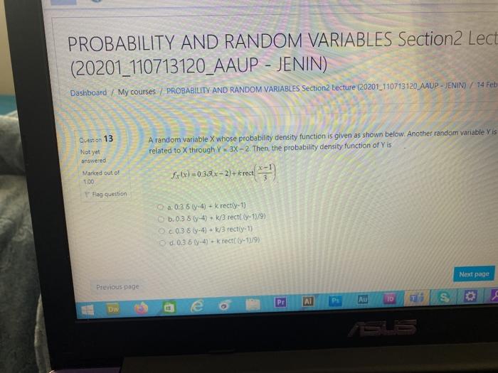 Solved PROBABILITY AND RANDOM VARIABLES Section2 Lect | Chegg.com