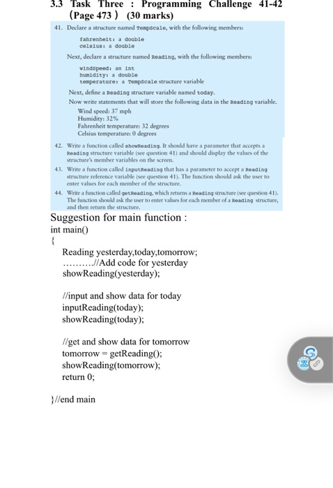 Solved 3.3 Task Three : Programming Challenge 41-42 (Page | Chegg.com