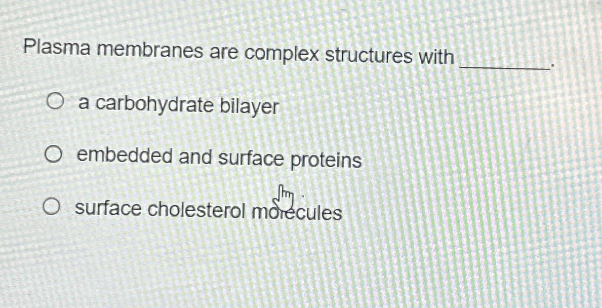 Solved Plasma membranes are complex structures witha | Chegg.com