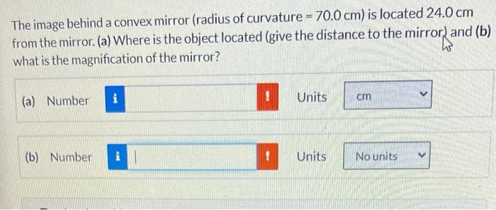 Solved The image behind a convex mirror (radius of curvature | Chegg.com