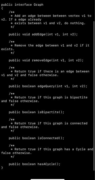 Solved Complete the implementation of an adjacency | Chegg.com