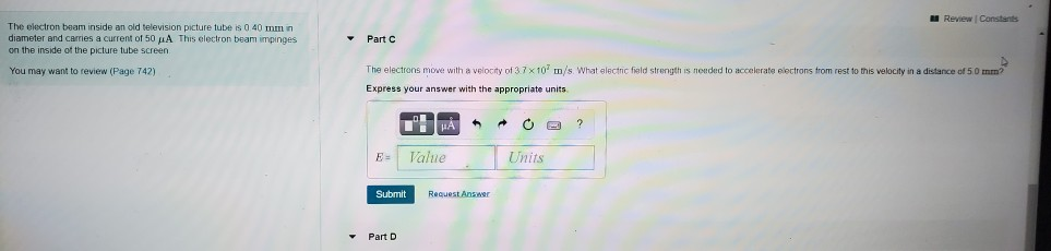 Solved The electron beam inside an old television picture | Chegg.com