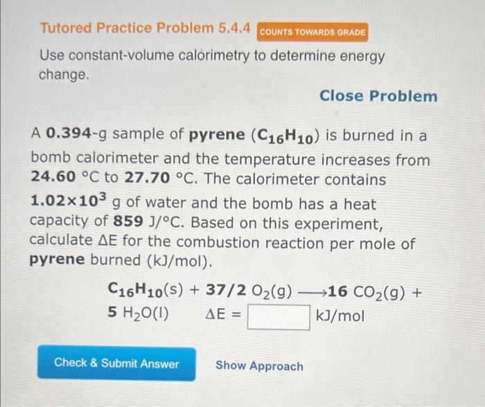Solved Tutored Practice Problem 5 4 4 Use Constant Volume