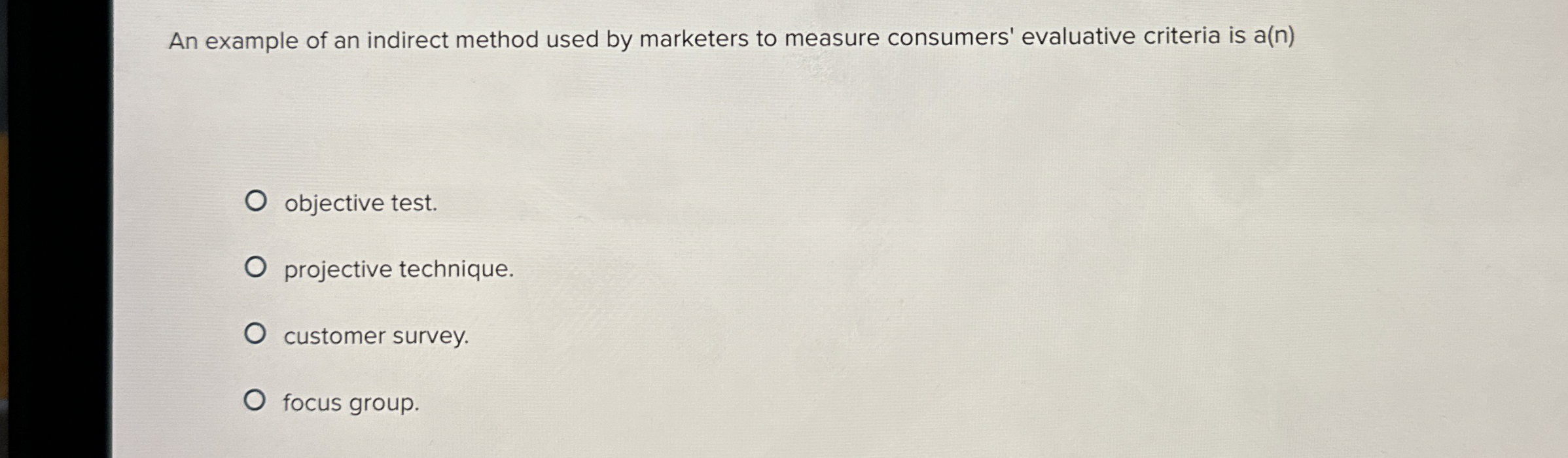 Solved An example of an indirect method used by marketers to | Chegg.com