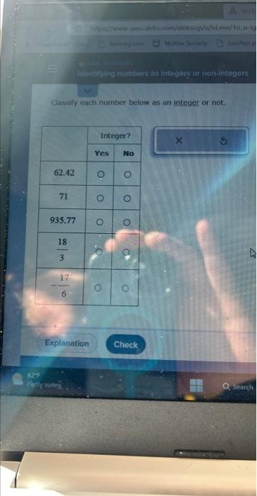 Solved Classify each number below as an integer or not. | Chegg.com
