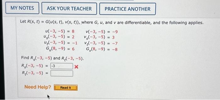 Solved Let R(s,t)=G(u(s,t),v(s,t)), where G,u, and v are | Chegg.com