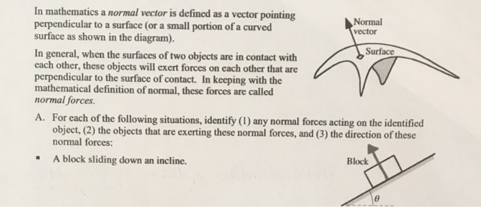 Solved vector In mathematics a normal vector is defined as a | Chegg.com