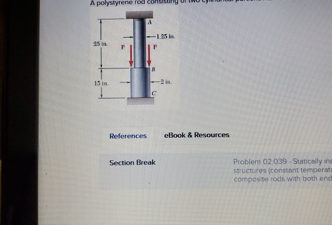 Solved calculate reaction forces at A and C, P = 6 kips, E = | Chegg.com
