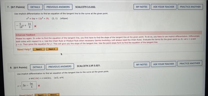 Solved 7. 10/1 Points DETAILS PREVIOUS ANSWERS SCALCET9 | Chegg.com