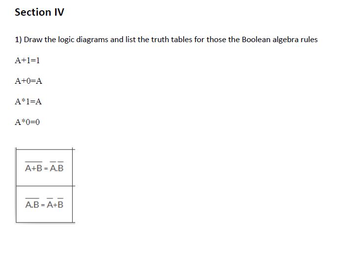 Solved Section IVDraw the logic diagrams and list the truth | Chegg.com