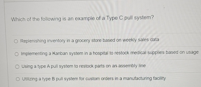 Solved Which of the following is an example of a Type C pull | Chegg.com