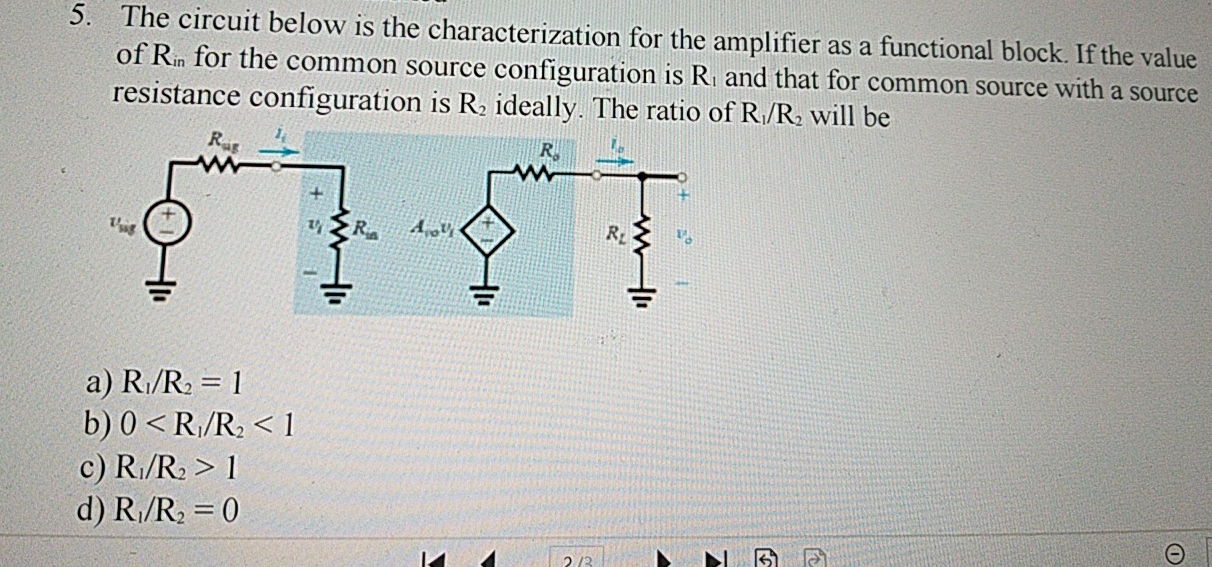 Solved The circuit below is the characterization for the | Chegg.com