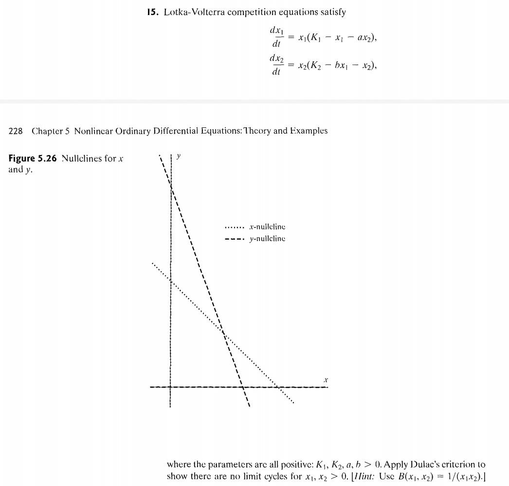 15. Lotka-Voltcrra competition equations satisfy | Chegg.com