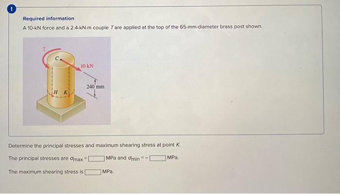 Solved Required information A 10−kN force and a 2.4-kN.m | Chegg.com