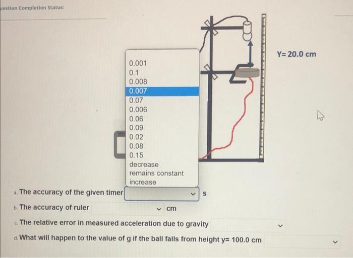 Solved A Free Fall experiment was performed by a student in | Chegg.com