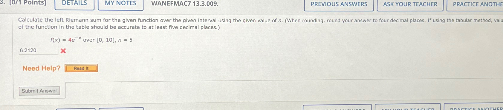 Solved WANEFMAC7 13.3.009. ﻿of the function in the table | Chegg.com