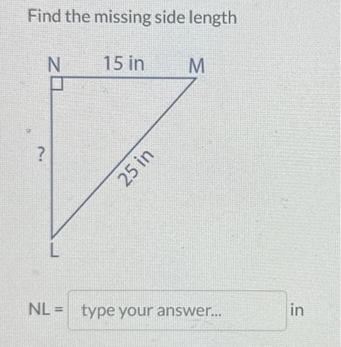 Solved Find the missing side length | Chegg.com