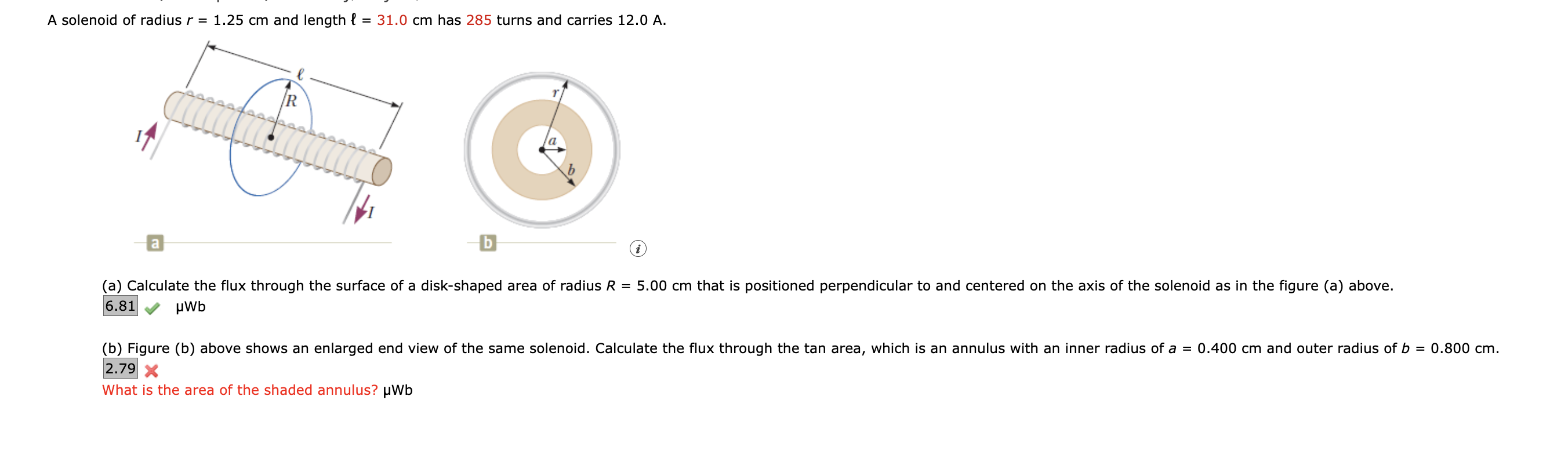 Solved A solenoid of radius r=1.25cm ﻿and length l=31.0cm | Chegg.com