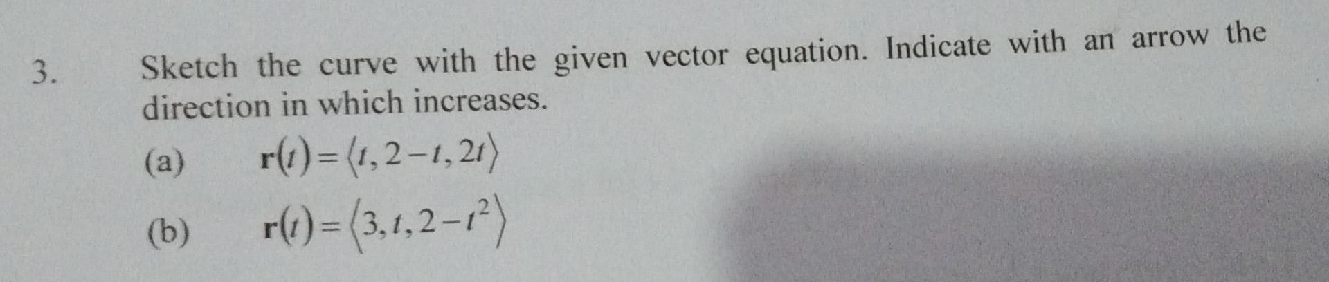 Solved 3. Sketch the curve with the given vector equation. | Chegg.com