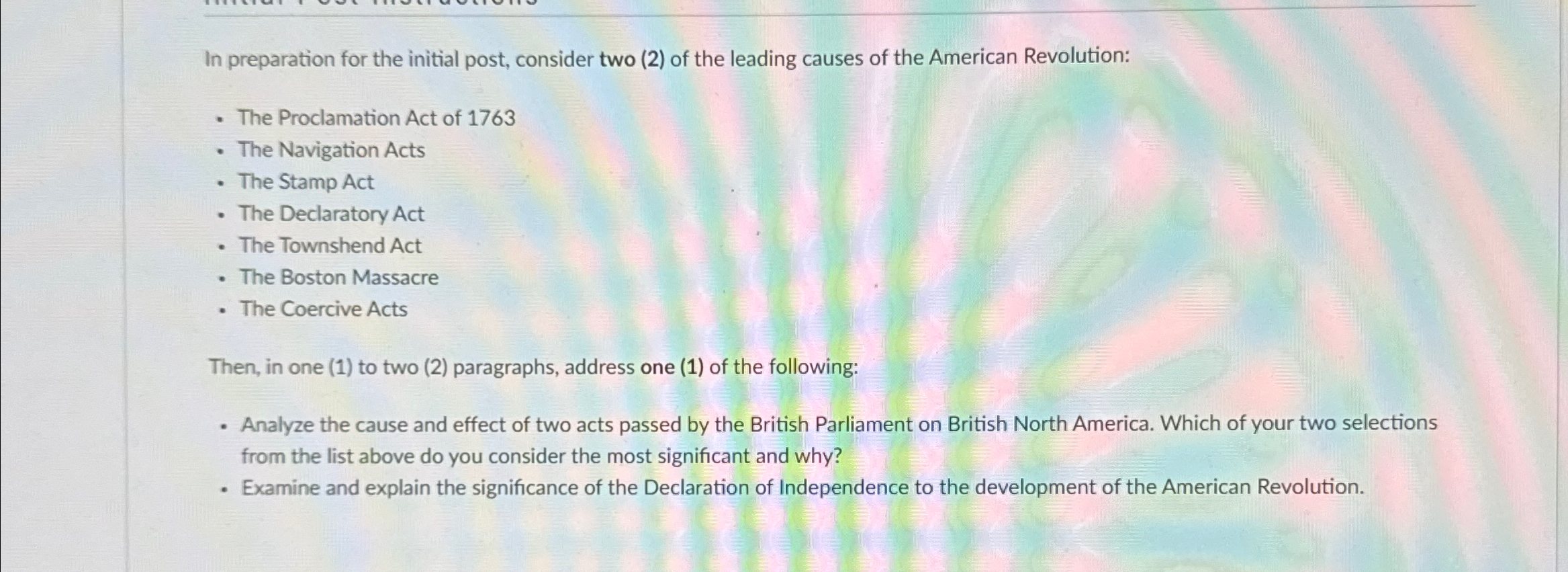 Solved In preparation for the initial post, consider two (2) | Chegg.com