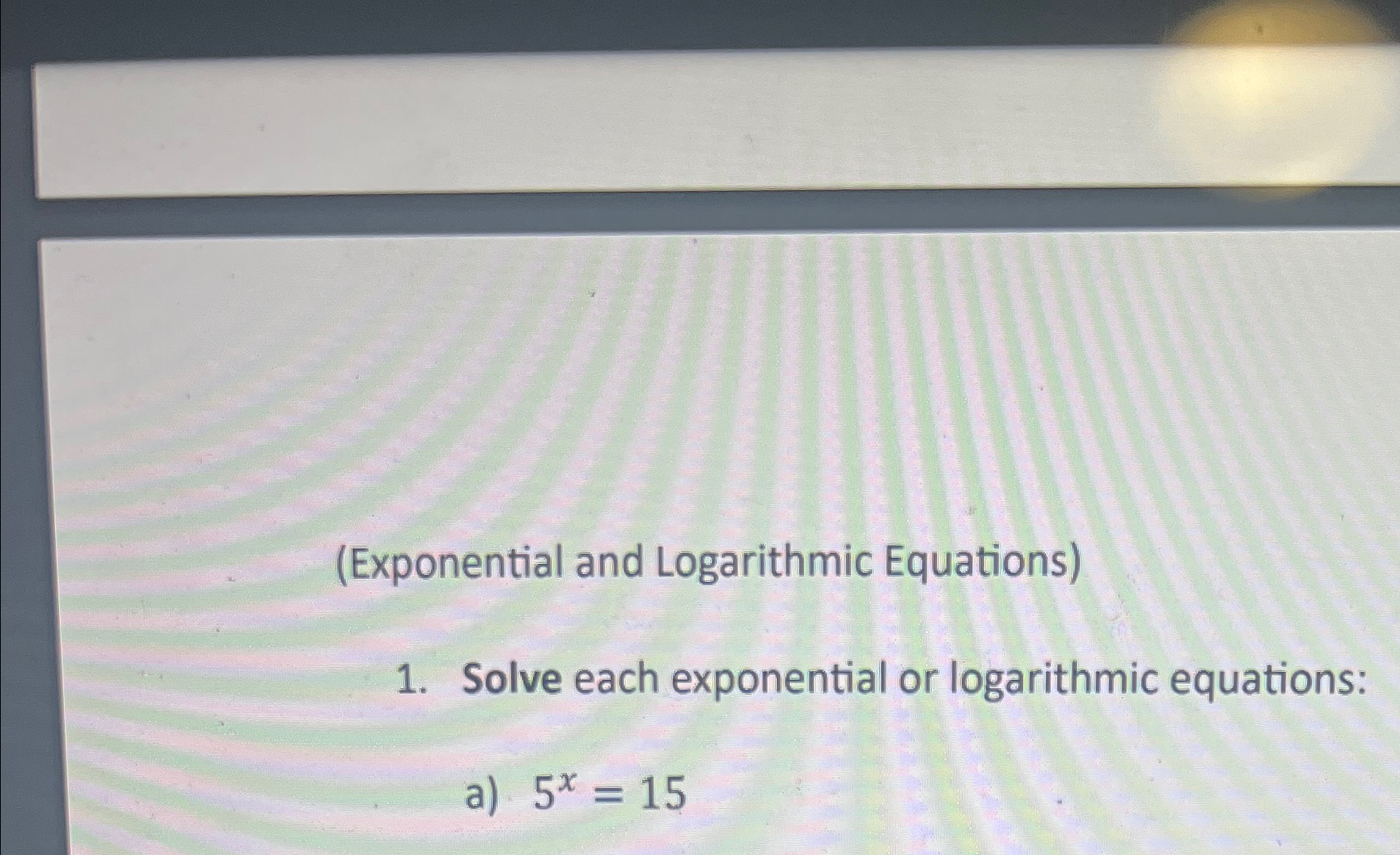 Solved (Exponential and Logarithmic Equations)Solve each | Chegg.com